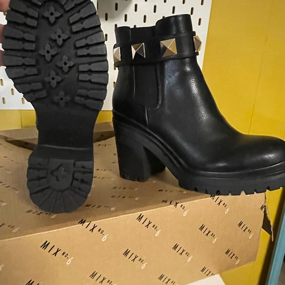 Mix No. 6 | Shoes | Mix No6 Black Studded Boots | Poshmark